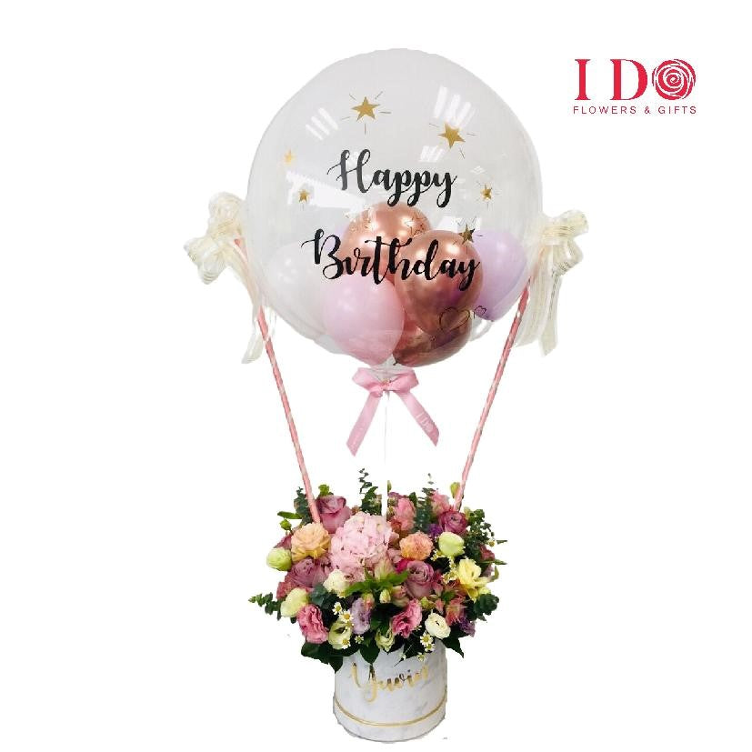 Customized Balloon with Table Flower Arrangement ABP07 | I DO Flowers ...